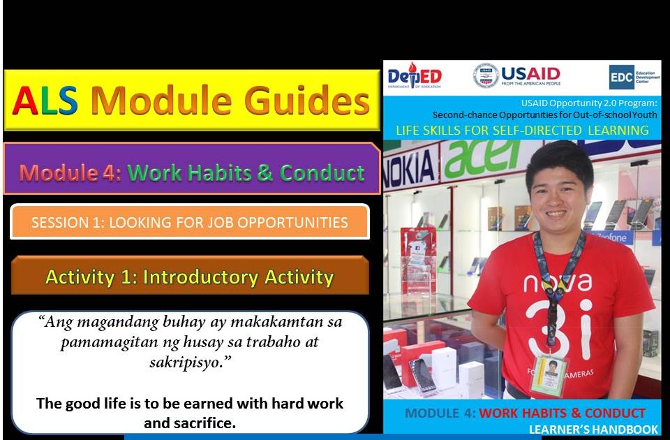 Alternative Learning System: GUIDES on ANSWERING Activity 1 & 2 of ALS ...