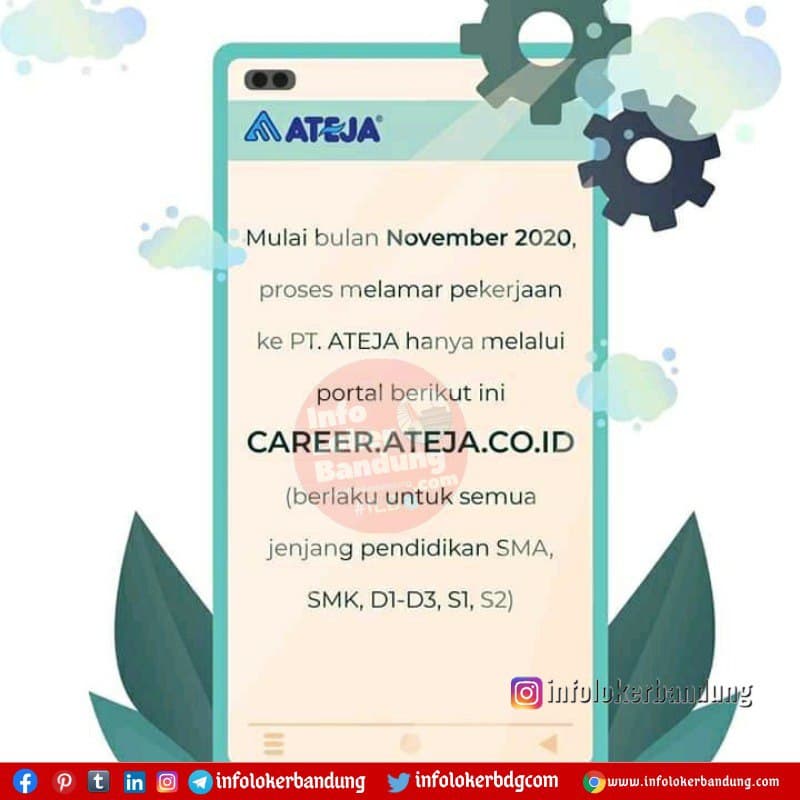 Lowongan Kerja PT. Ateja Bandung Februari 2021 | Info loker lengkap dan ...