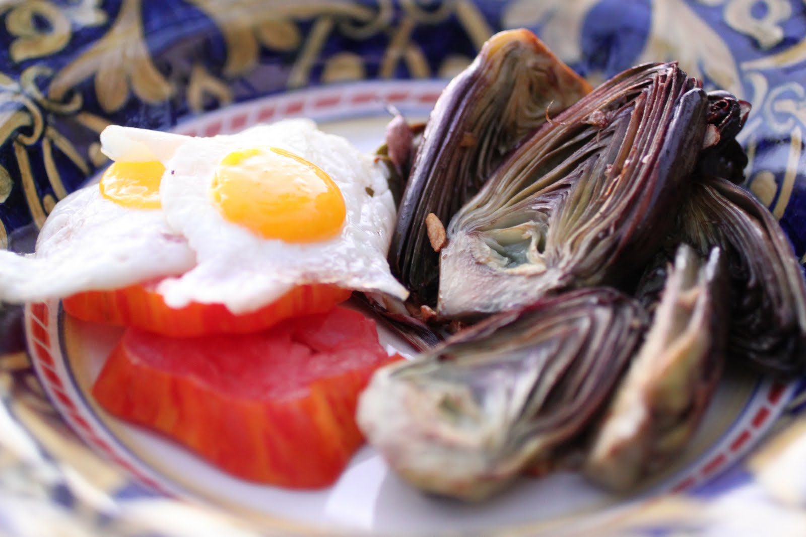 Fried Quail Eggs with Truffle Salt | Sauteed Baby Purple Artichokes ...
