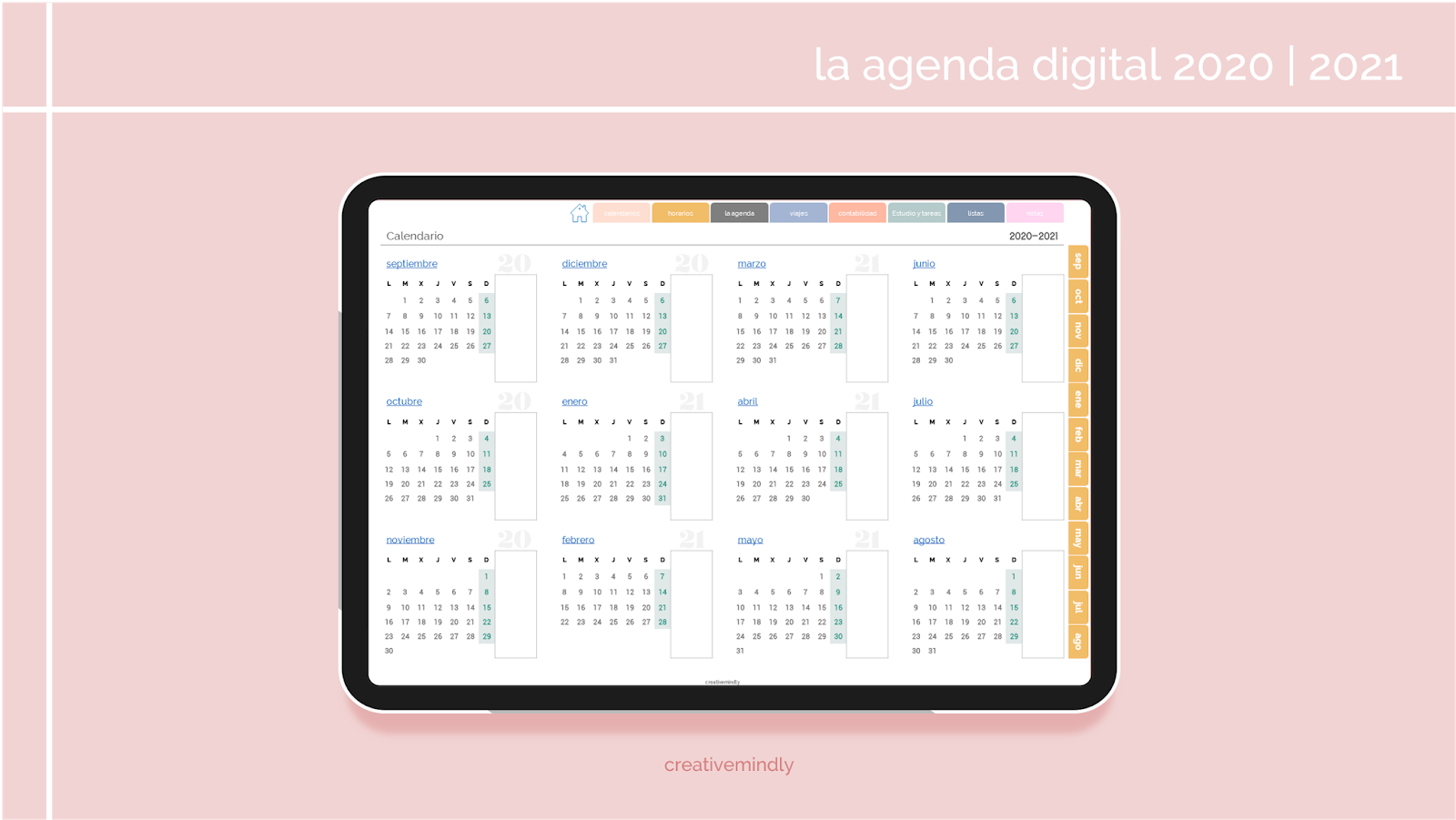 Creative Mindly: Pack agenda y cuaderno profe digital 2020 2021