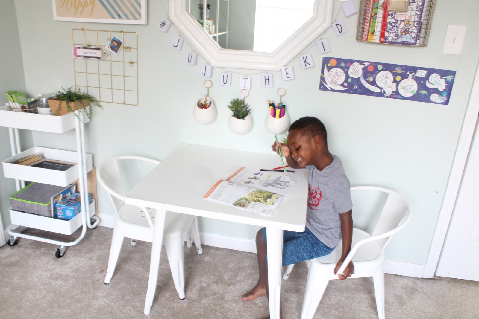 Shared Kids Homework and Art Station in Home Office - Live Pretty on a ...