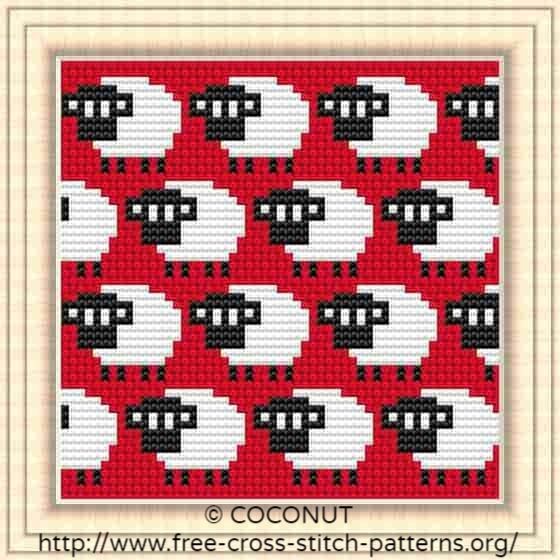 Sheep, Pattern for Coasters, Free and easy printable cross stitch ...