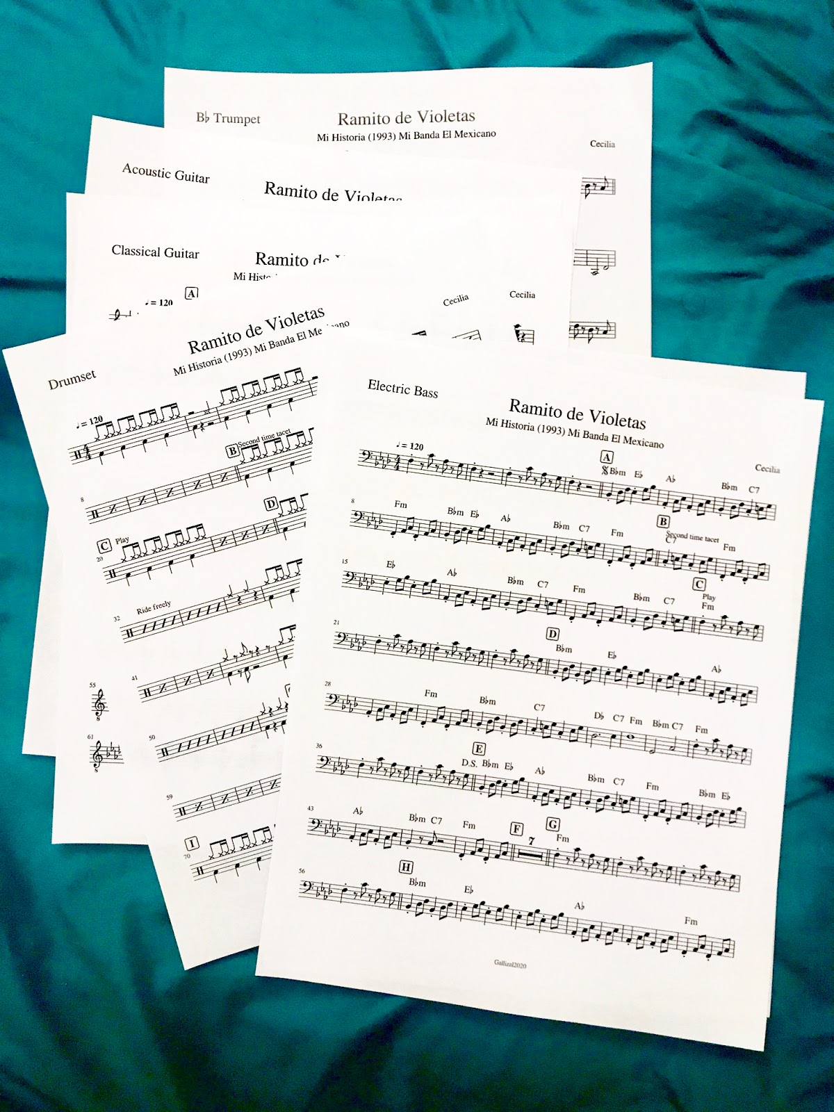 Partituras de "Ramito de Violetas" de Mi Banda el Mexicano