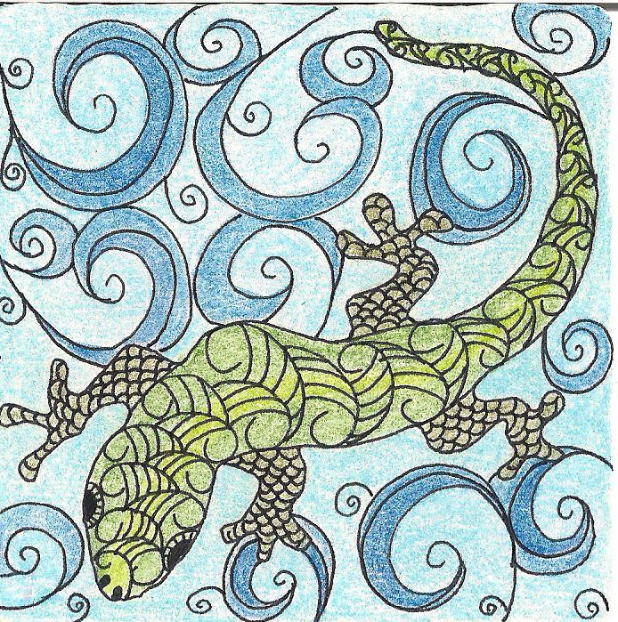 Knitting II: Zentangle Lizard