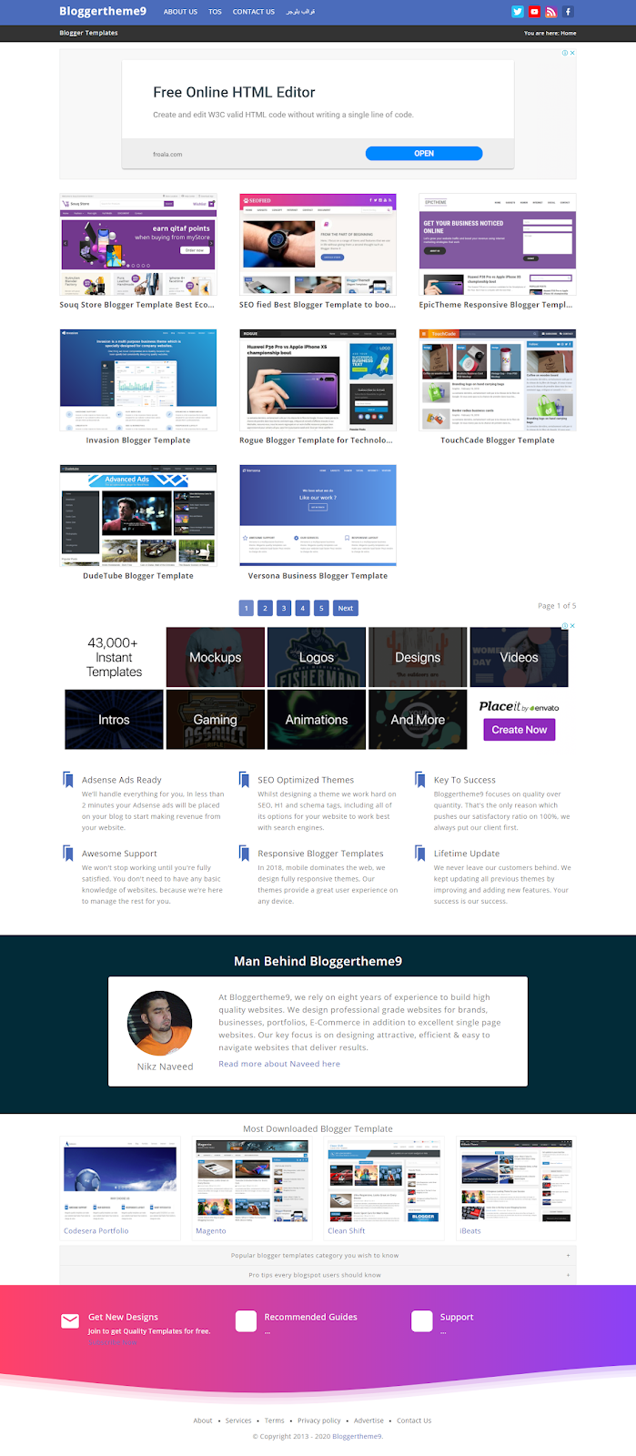 Free Premium Blogger Templates For Free | Download Premium Blogger ...
