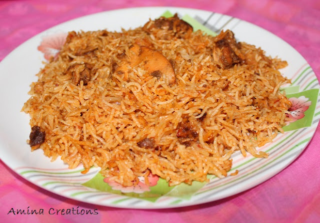 AMINA CREATIONS: CHICKEN 65 BIRYANI