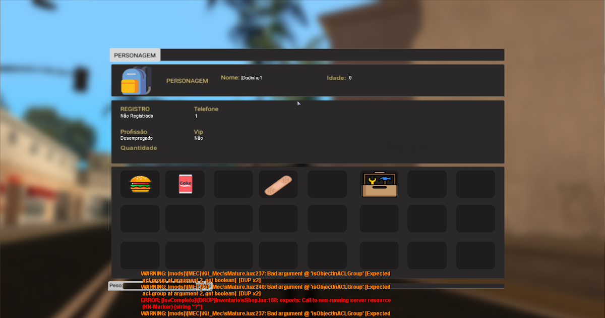 STORE BRASIL MODS: INVENTARIO ROLEPLAY