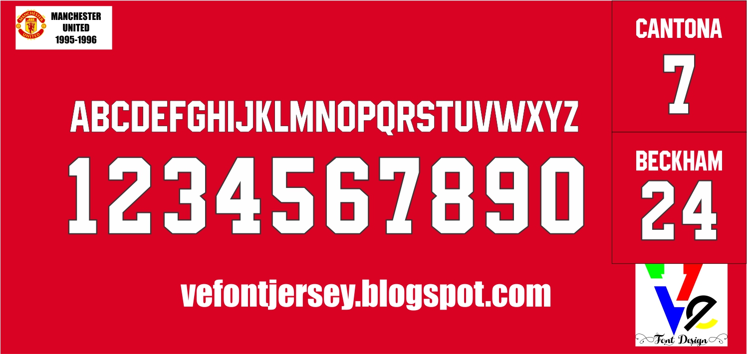 FONT MANCHESTER UNITED 1995-1996 ~ font football and design
