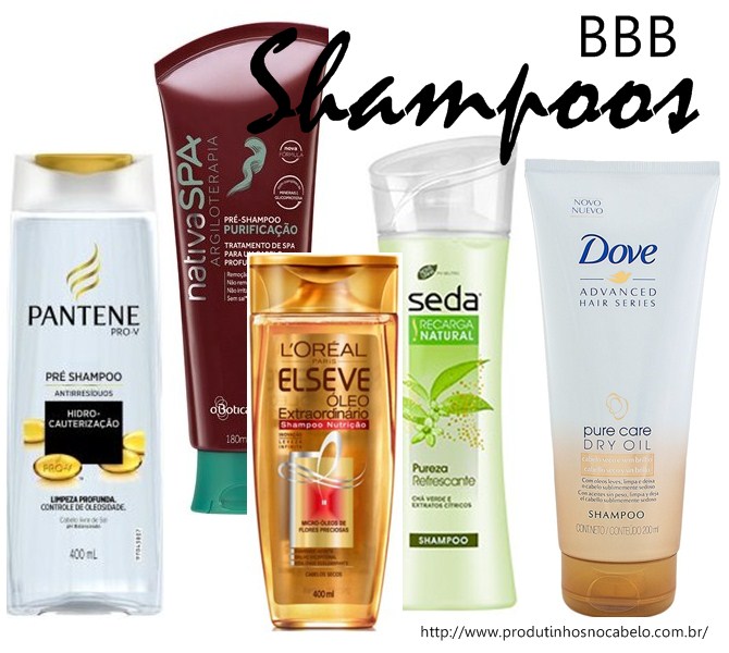 Shampoos transparentes e coloridos - PRODUTINHOS NO CABELO
