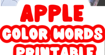 Apple Color Words Printable | School Time Snippets
