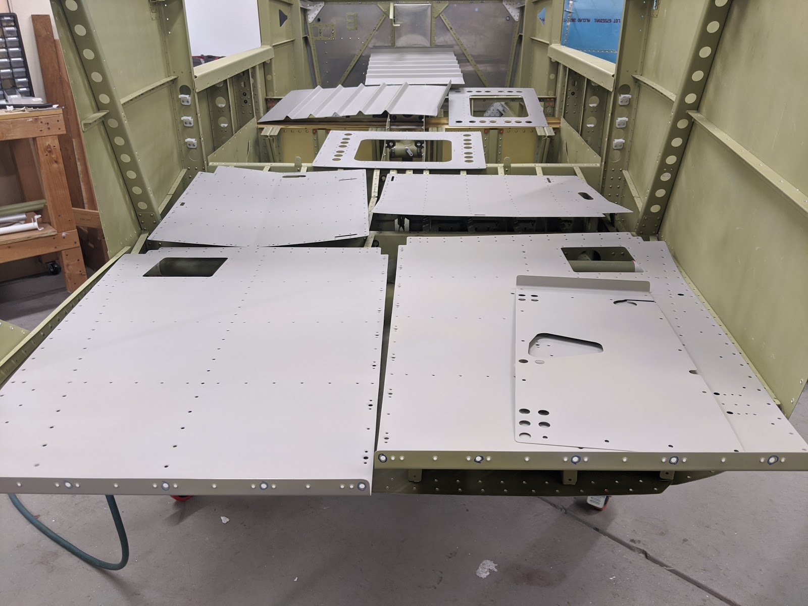 Damazio family's RV-10 project: Started painting fuselage interior parts