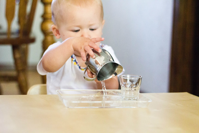 Montessori Toddler -- Introducing Water Pouring