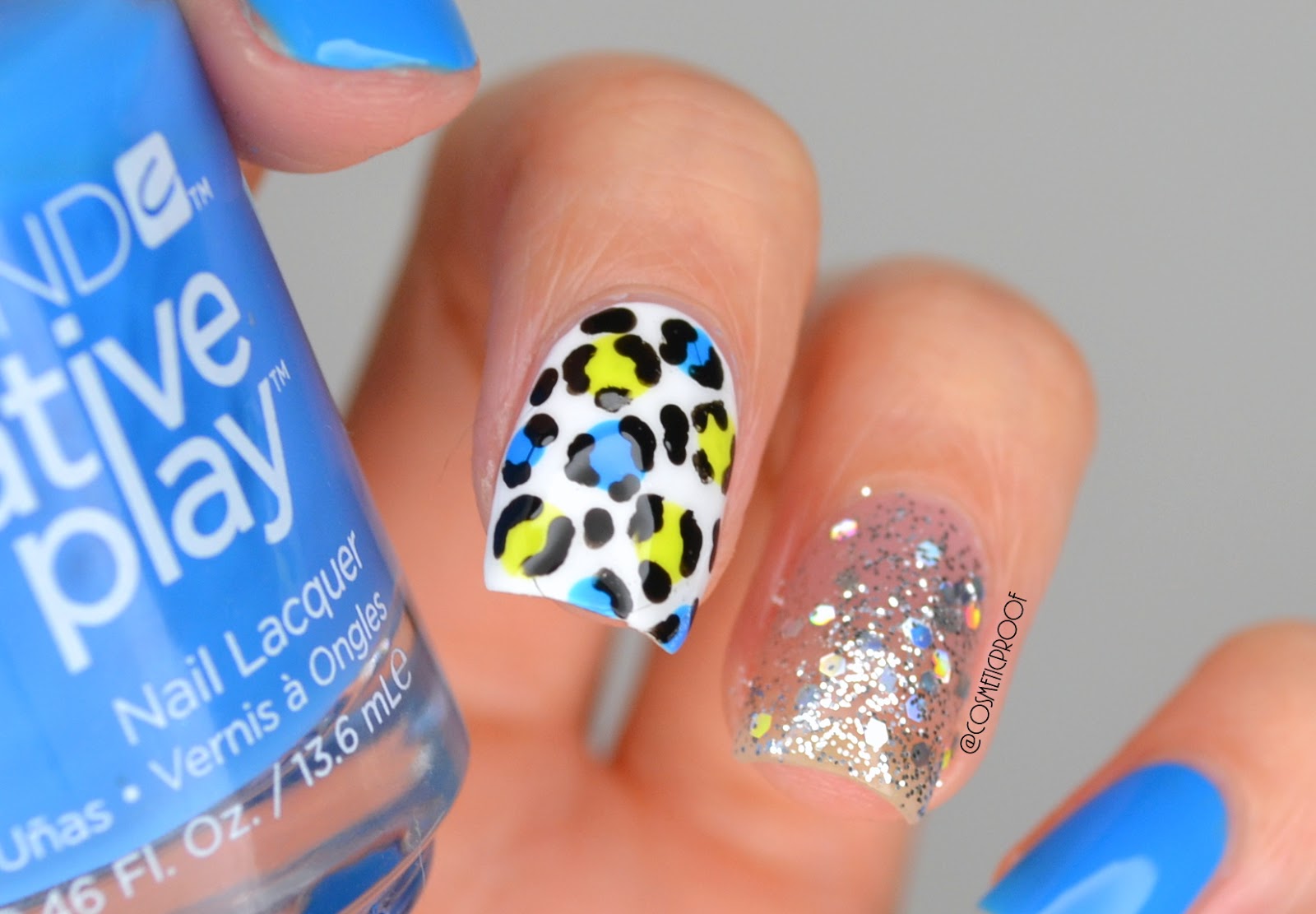 NAILS | Bright Blue Leopard Skittle #CBBxManiMonday | Cosmetic Proof ...