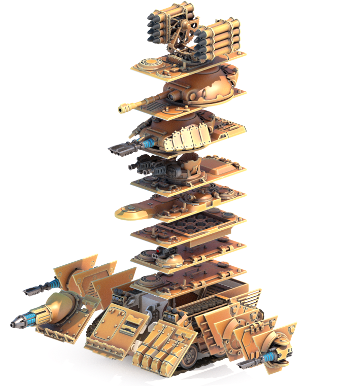 Tabletop Fix: Treadhead Rad - Modular 3D Printable Tank Kickstarter