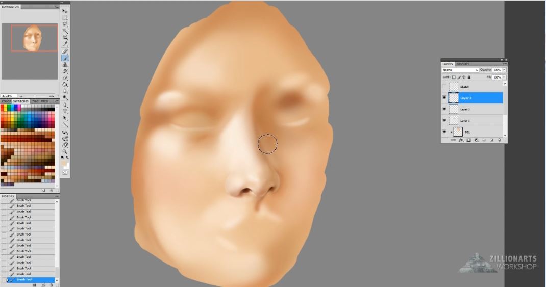 tutorial photoshop Realistic digital_painting ) | 35.000 ~ tutorPLUS