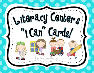 Mrs. Ricca's Kindergarten: Literacy Centers "I Can" Cards