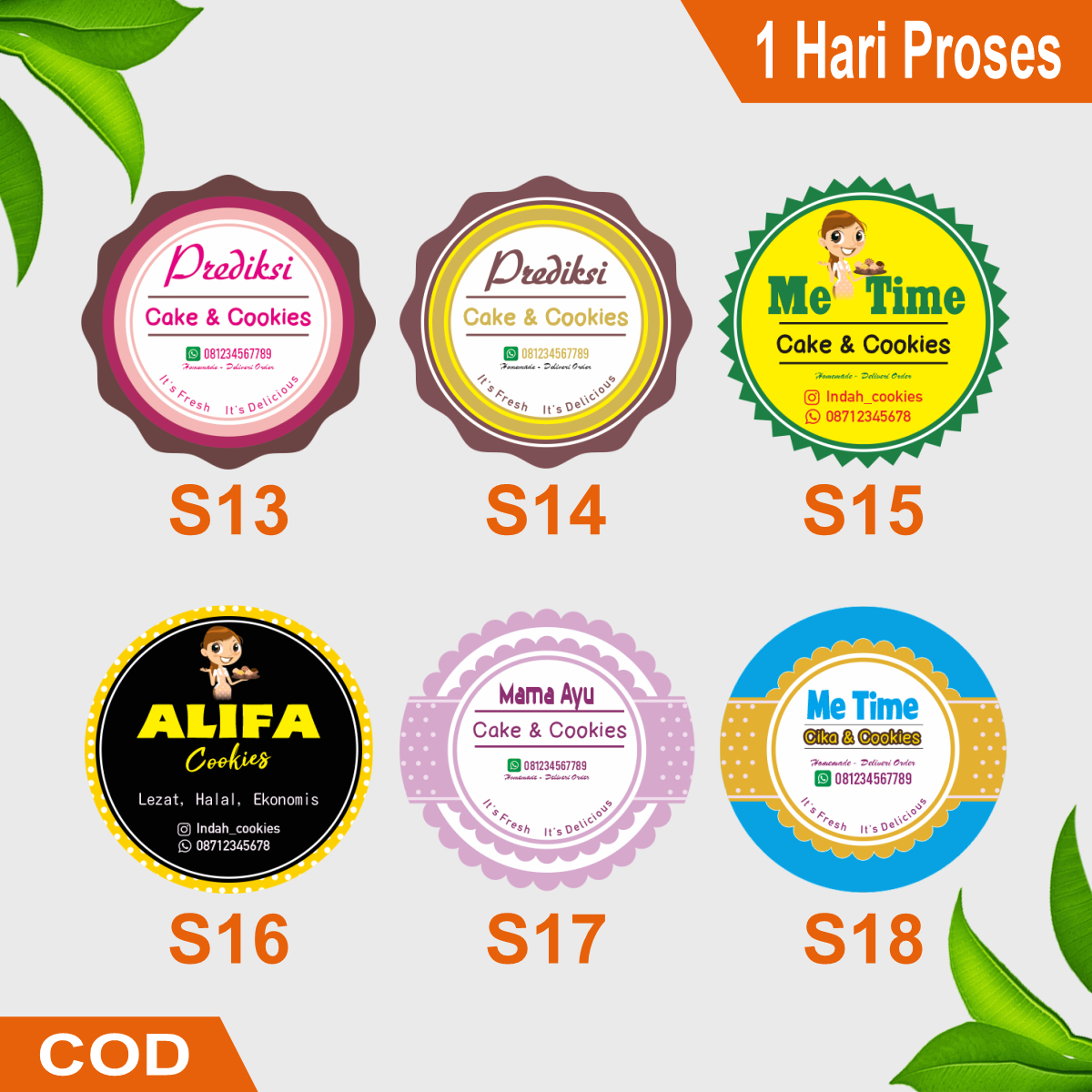 CETAK STIKER LABEL BULAT, LABEL NAMA, LABEL MAKANAN, TOPLES KEMASAN ...