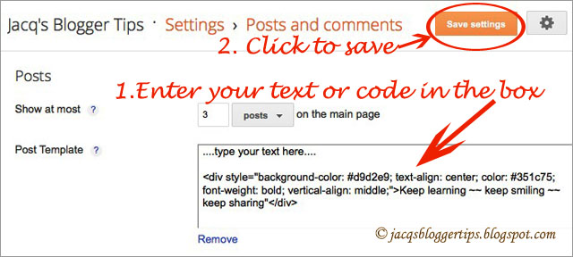 Jacq's Blogger Tips: How to create a Post Template in Blogger blogs