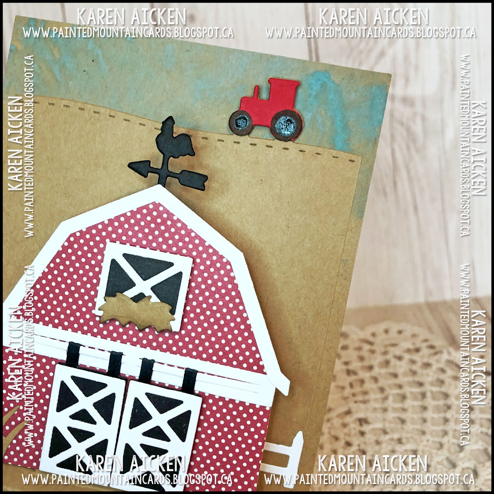 Painted Mountain Cards: Barn Pop Up Card