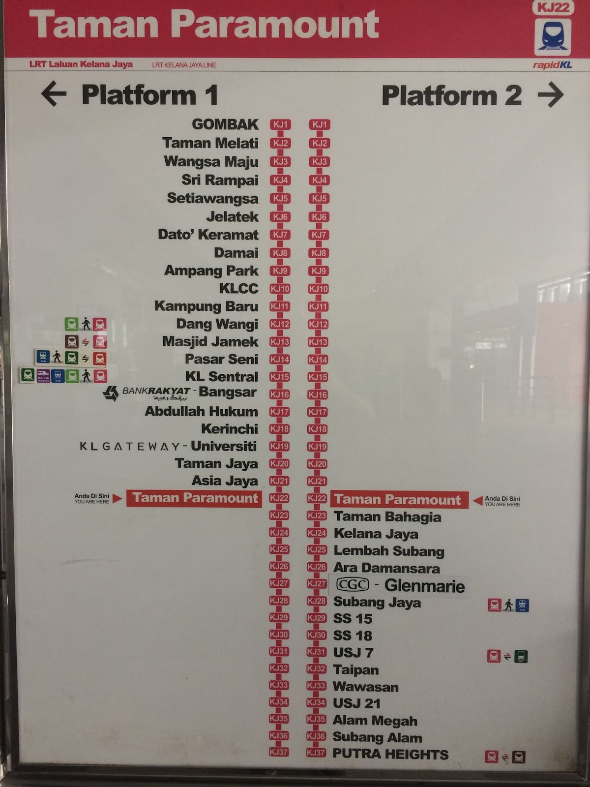 Kuala Lumpur Walk Pics : LRT Taman Paramount Station