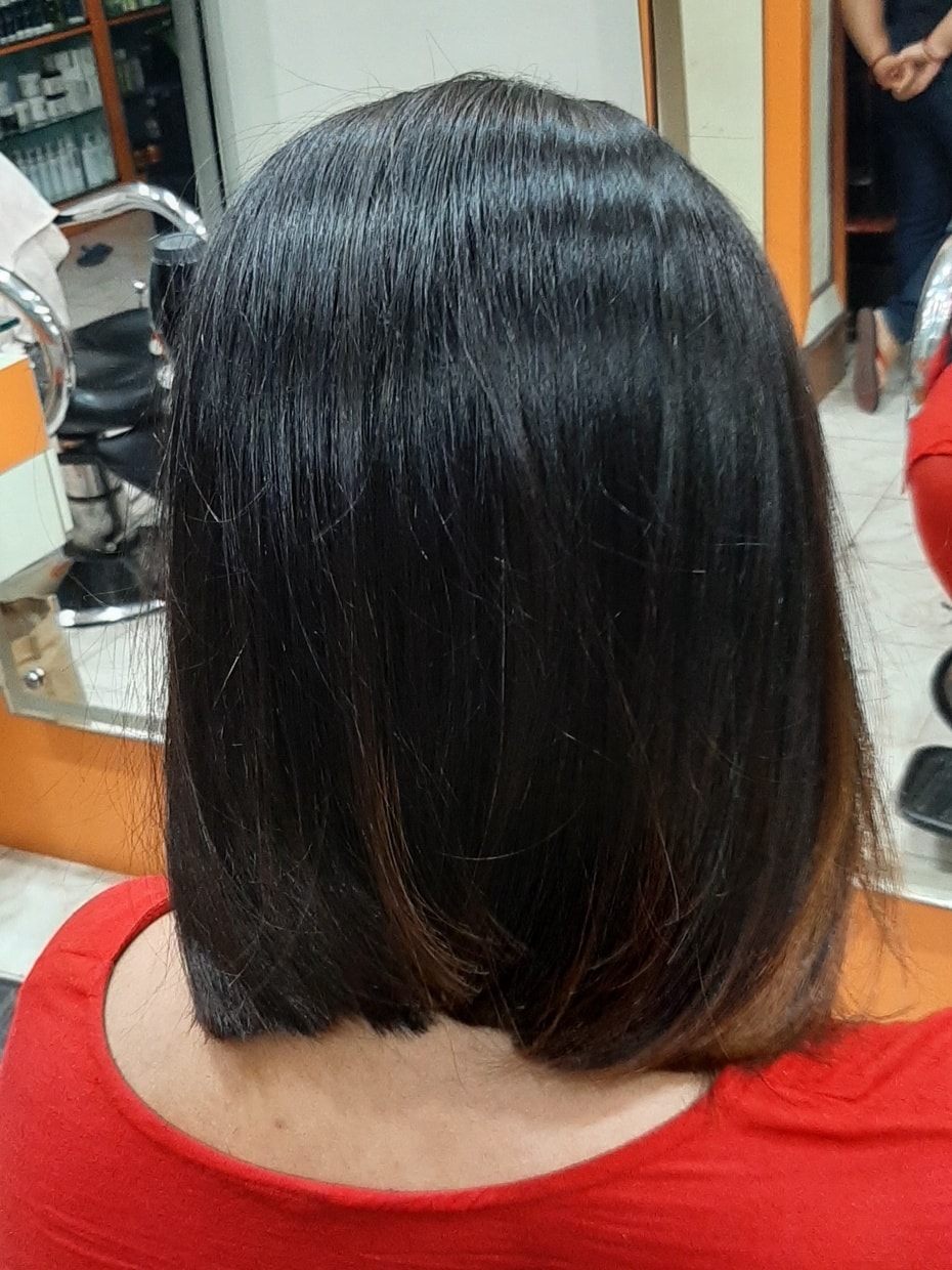 Village Barber Stories: Long to nape length bob cut hair style | Salon ...