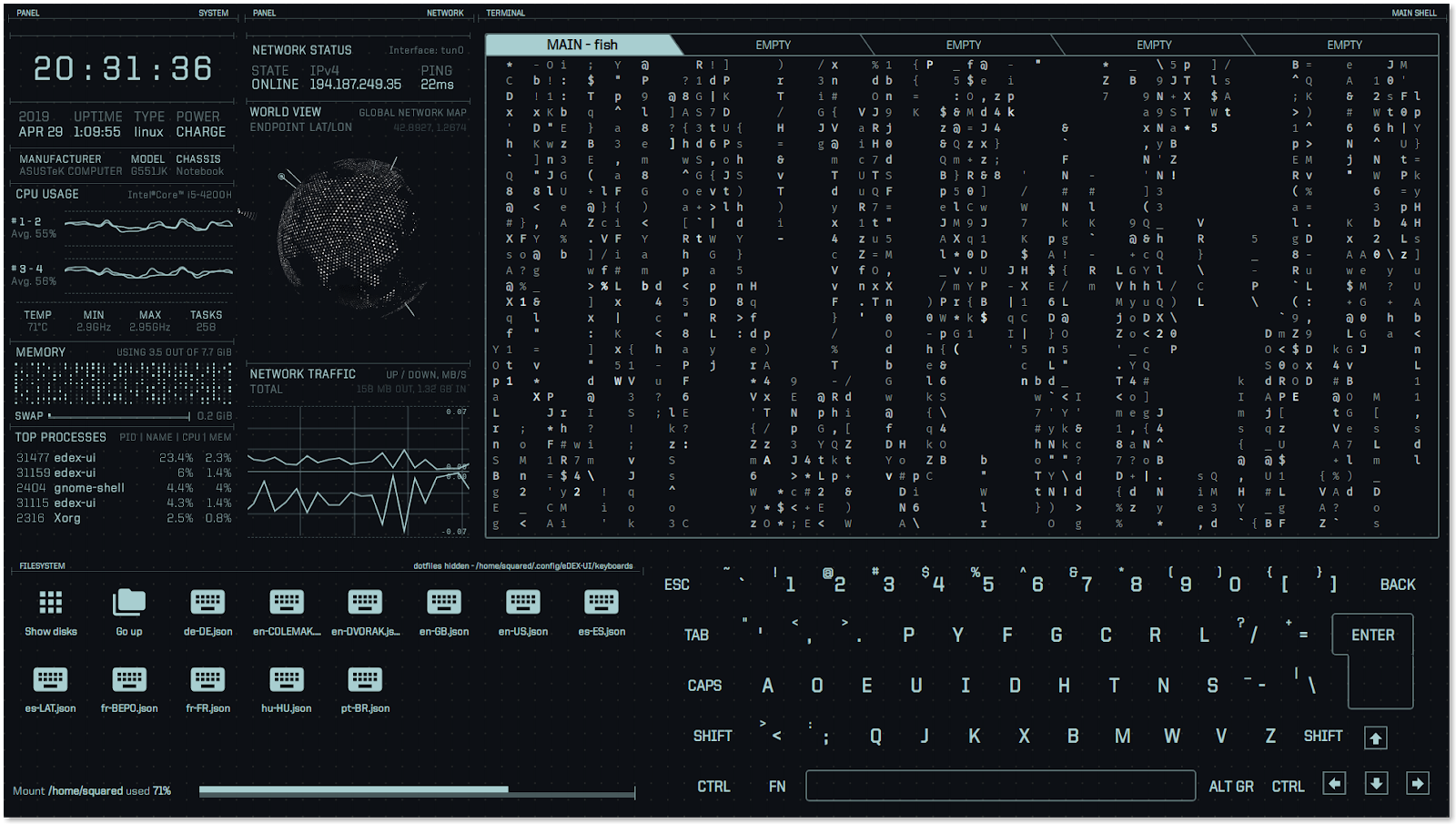 hollywood style hacking terminal in linux