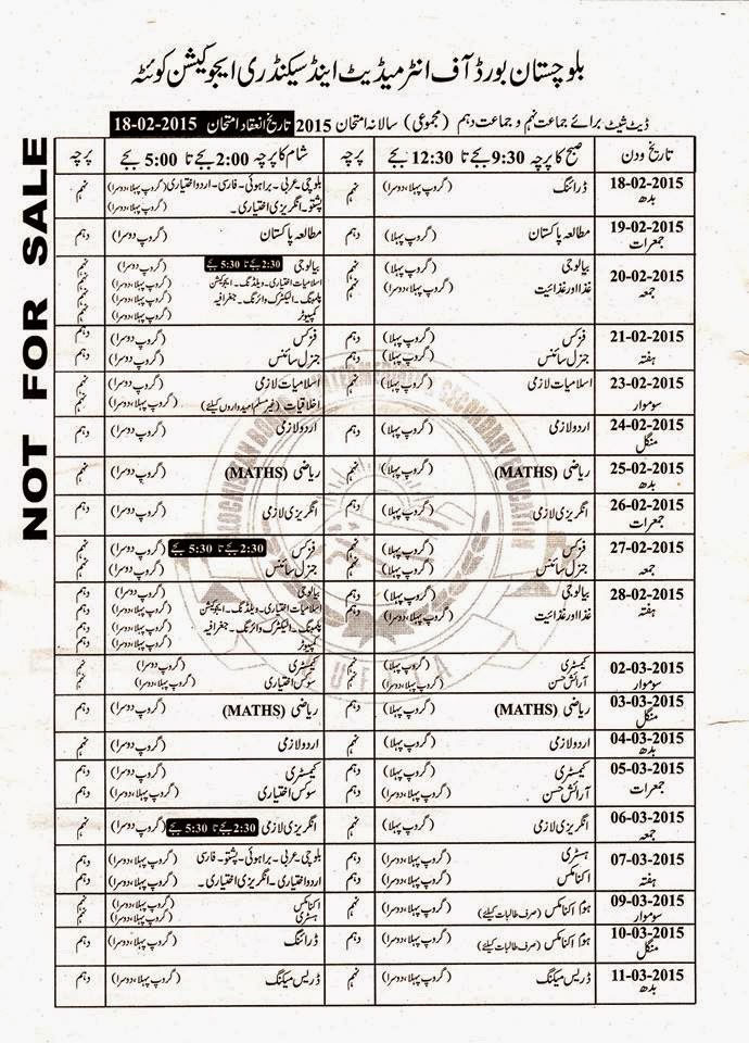Pakistani Boards Results BISE Balochistan Board Matric 9th And 10th Pakistani Boards Results BISE Balochistan Board Matric 9th And 10th