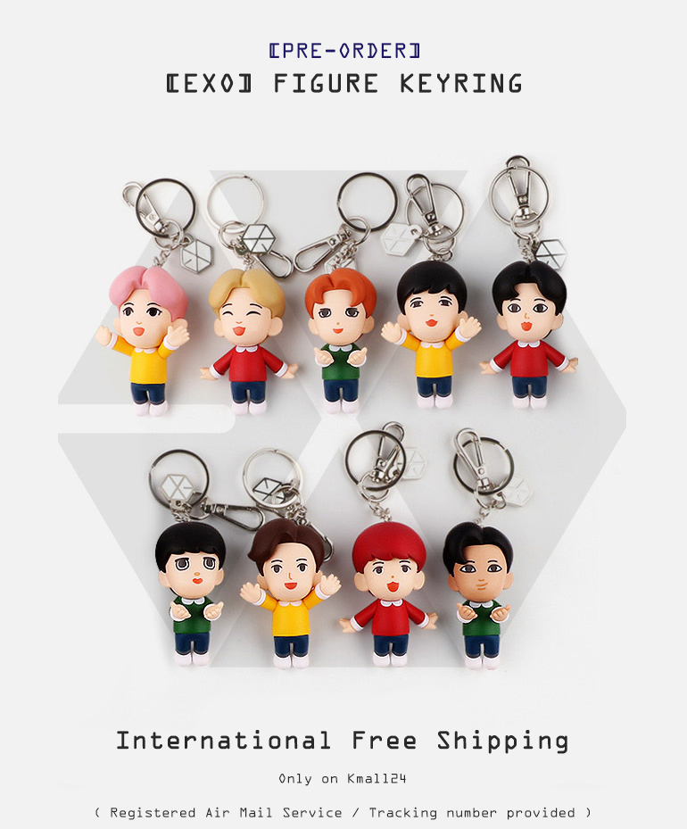 EXO New Official Merchandise! Figure Keyrings (Hand Mirror + Photocard ...