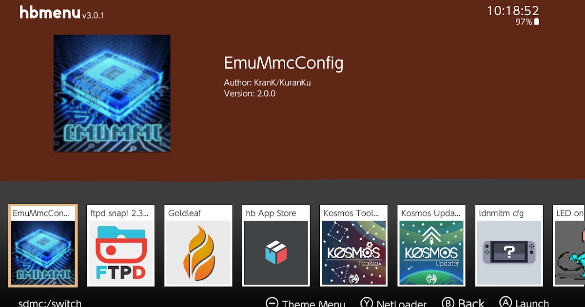 ニンテンドースイッチ Emunandの有効無効を簡単に切り替えられるEmuMmcConfig紹介(Atmosphere)