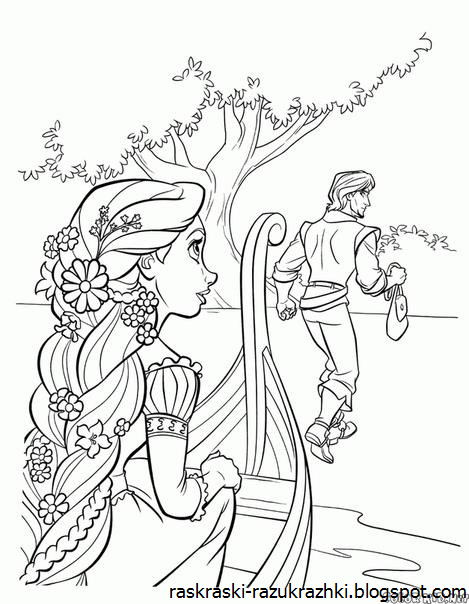 Раскраска Рапунцель Распечатать