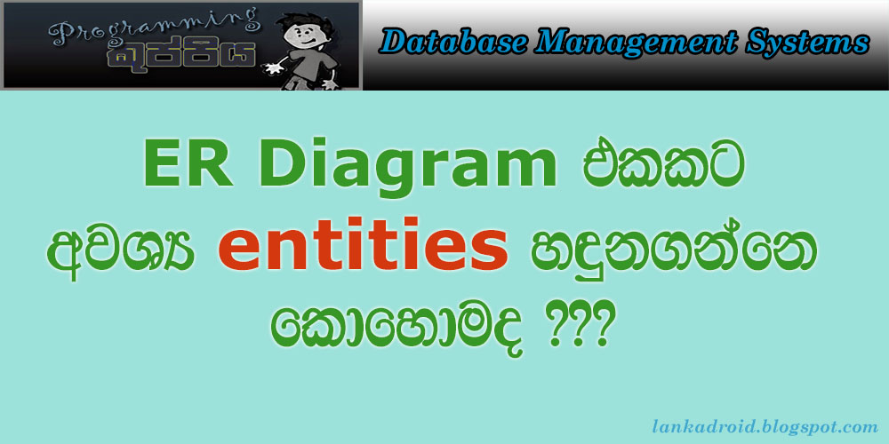 Dbms Sinhala Tutorial Part 02 Er Diagram I Entity ~ Lankadroid Programming Kuppiya