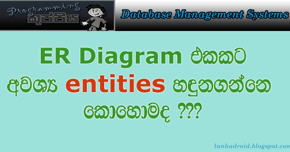 DBMS Sinhala Tutorial Part 02 (ER Diagram I - Entity) ~ LankaDroid - Programming Kuppiya