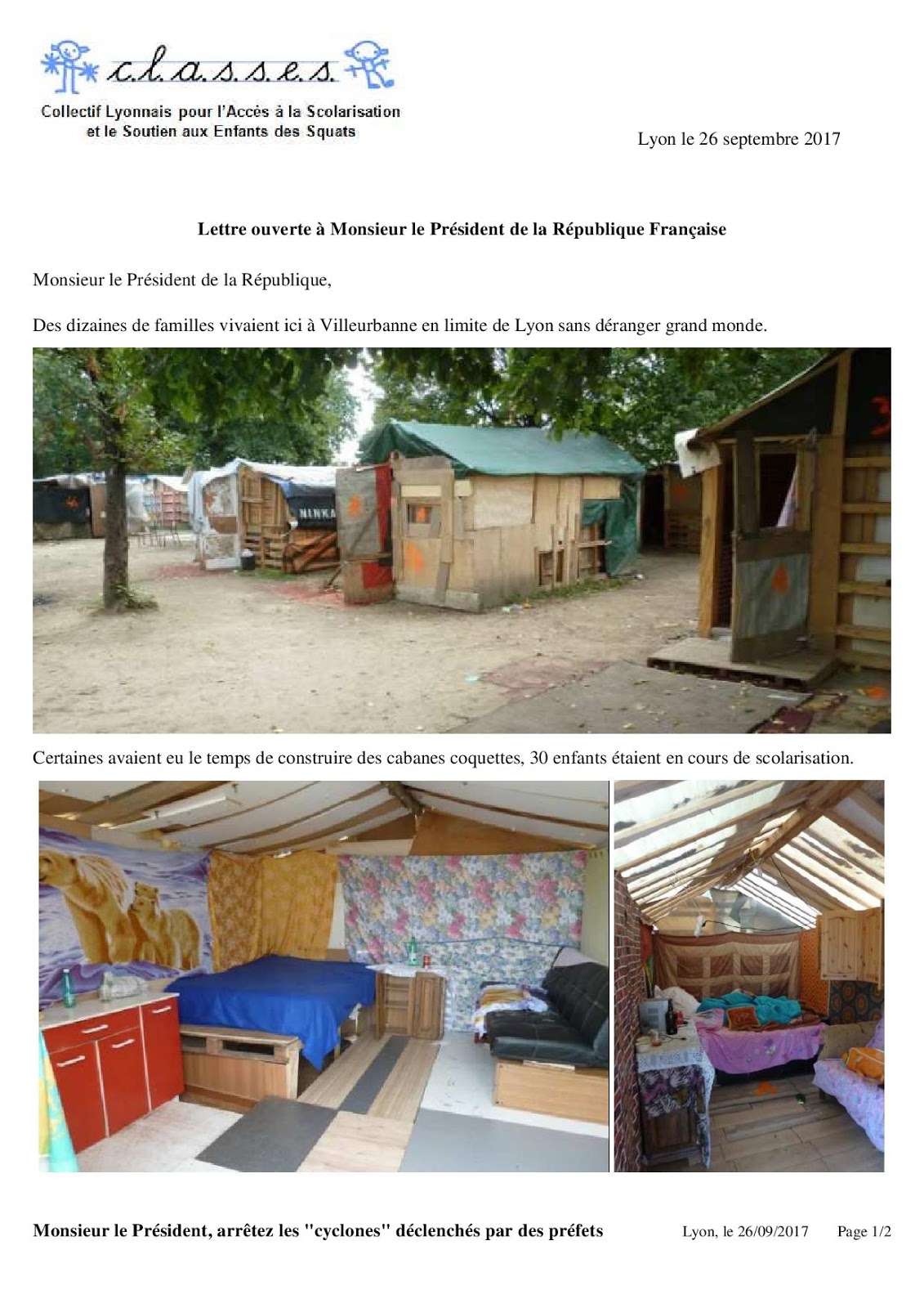 C.L.A.S.S.E.S.: Lettre ouverte au Président de la République C.L.A.S.S.E.S.: Lettre ouverte au Président de la République