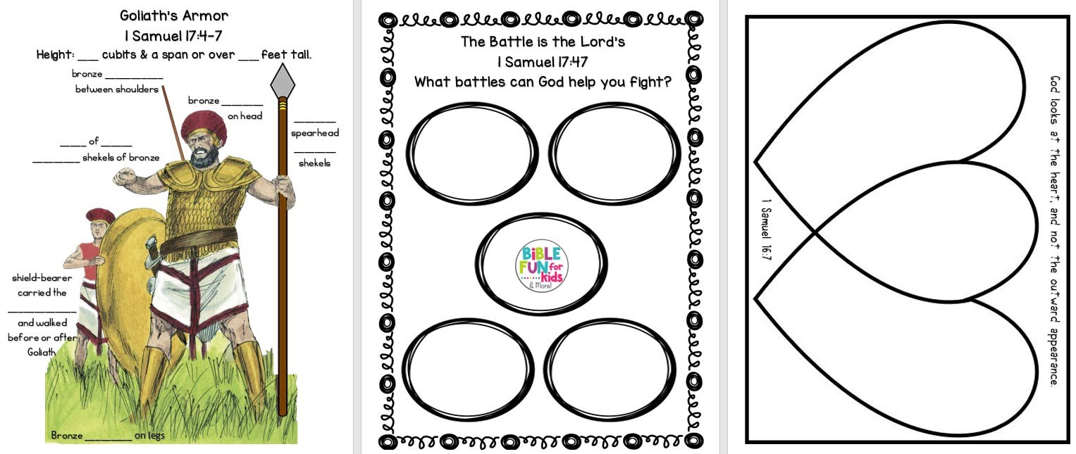 David And Goliath Activity Pages