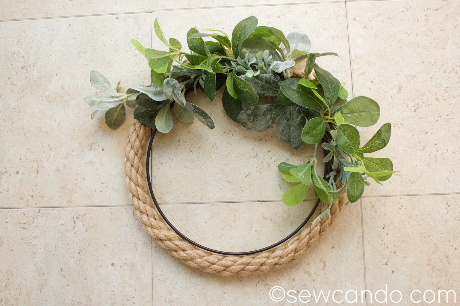 Sew Can Do: Easy DIY Rope & Greenery Wreath