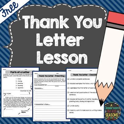 Classroom Freebies Too: Thank You Letter Lesson