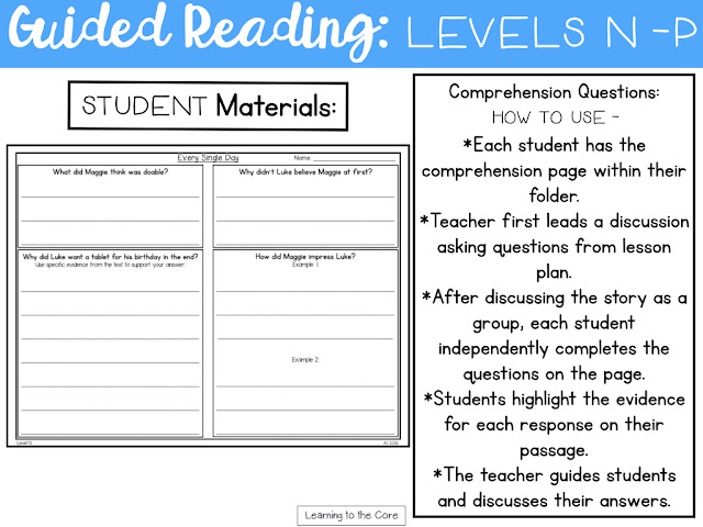 Guided Reading Passages: Levels N-P - Literacy with Aylin Claahsen