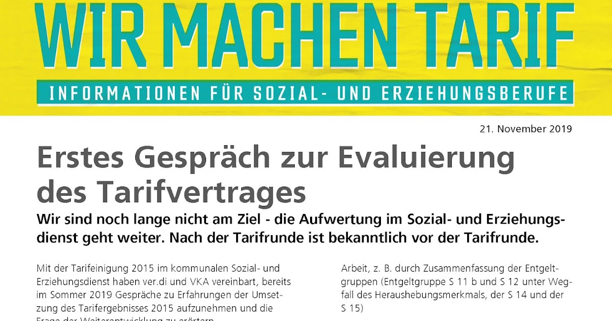 Caritas-Verdi: Weiterentwicklung Tarif Sozial- und Erziehungsdienst ...