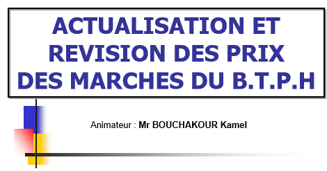 formule d'actualisation des prix marchés publics