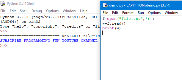 PYTHON- FILE HANDLING-READ FILE AND WRITE FILE