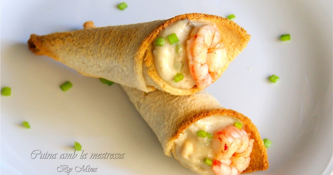 Cocina con Mina: Cucuruchos rellenos con bechamel de mar y montaña