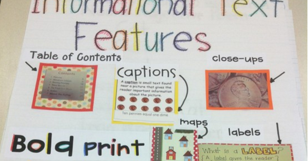 ELA Anchor Charts: Informational Text Features