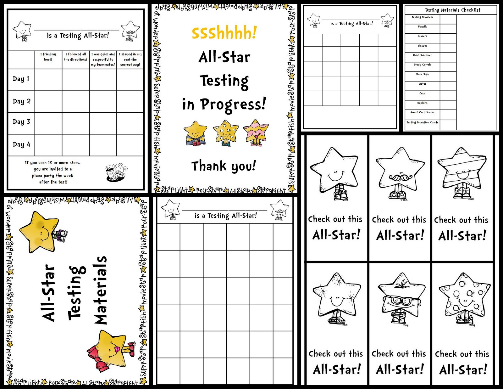Testing All-Star Freebies! - Classroom Freebies