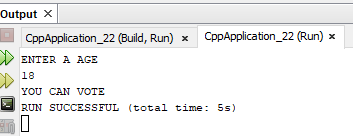 Write a c program to check a voting AGE condition using if-else