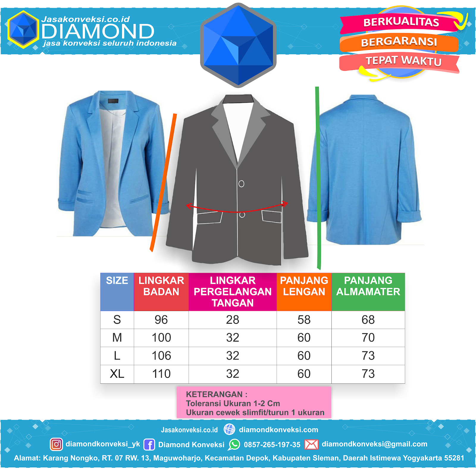 Contoh gambar size chart kemeja /Contoh gambar size chart kaos /Contoh ...