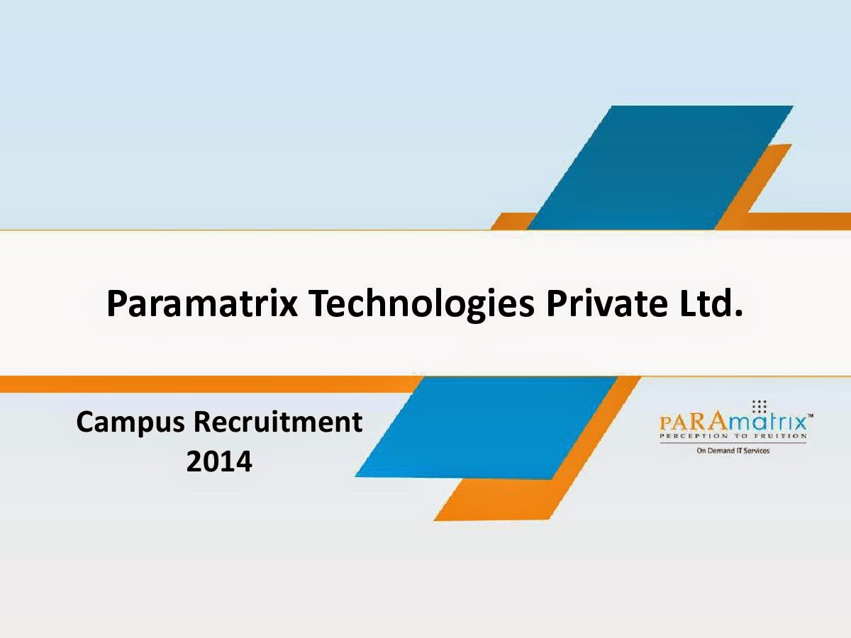 WELCOME TO RCPIT : Pool Campus Drive - Paramatrix Technology 2014 Batch