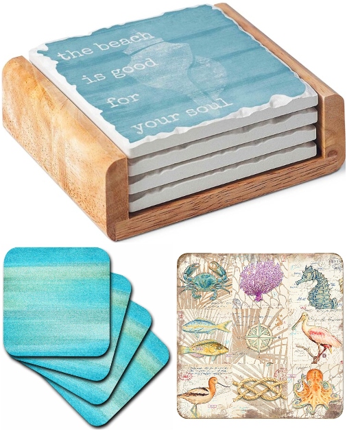 Favorite Coasters with a Coastal, Beach & Nautical Theme