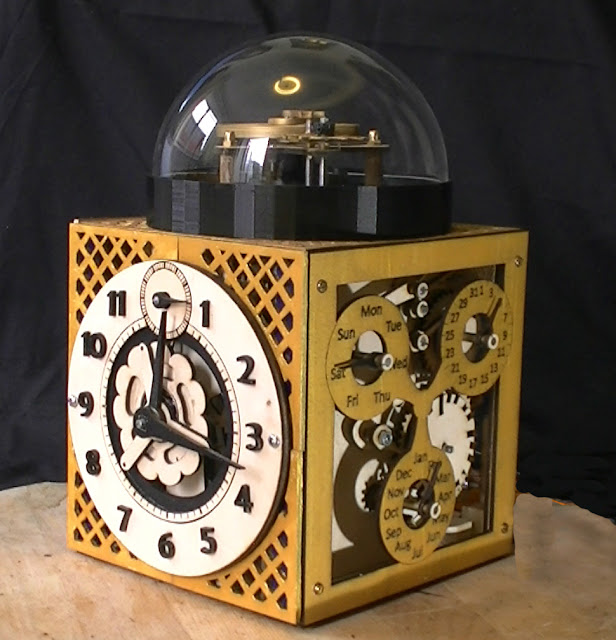 Wooden Clock Spot: Flying tourbillon clock