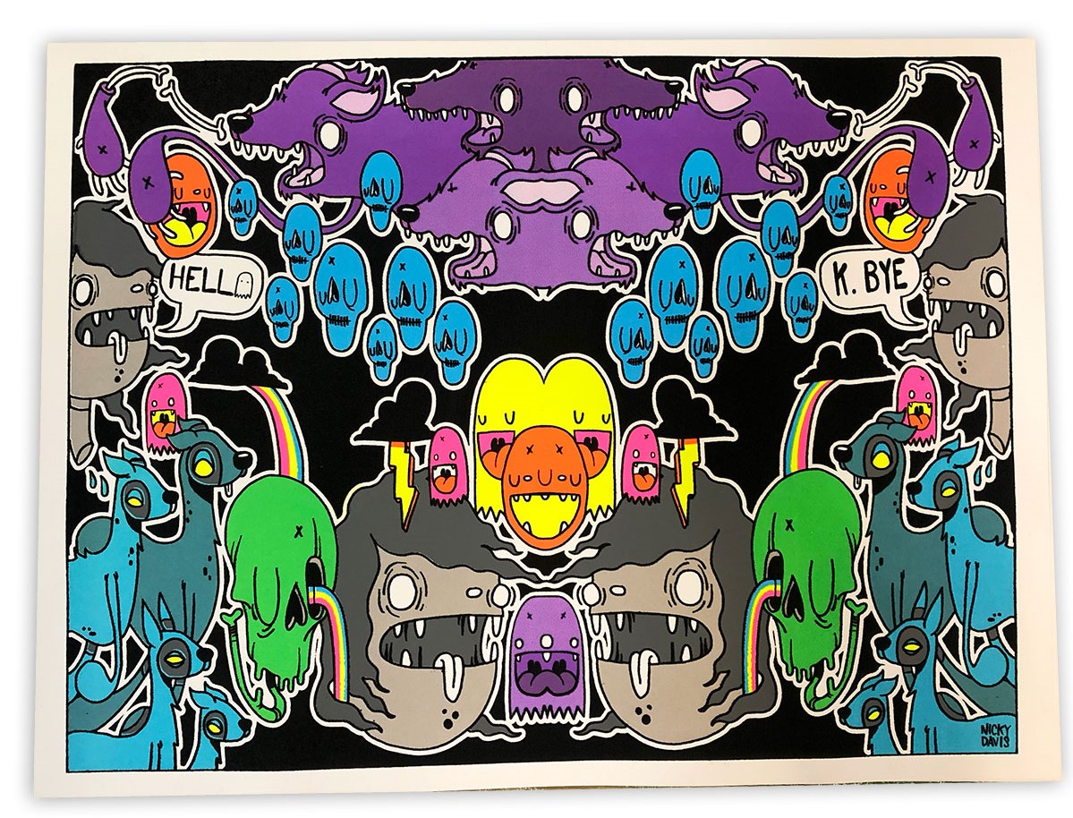 The Blot Says...: Nicky Davis Blacklight Screen Print