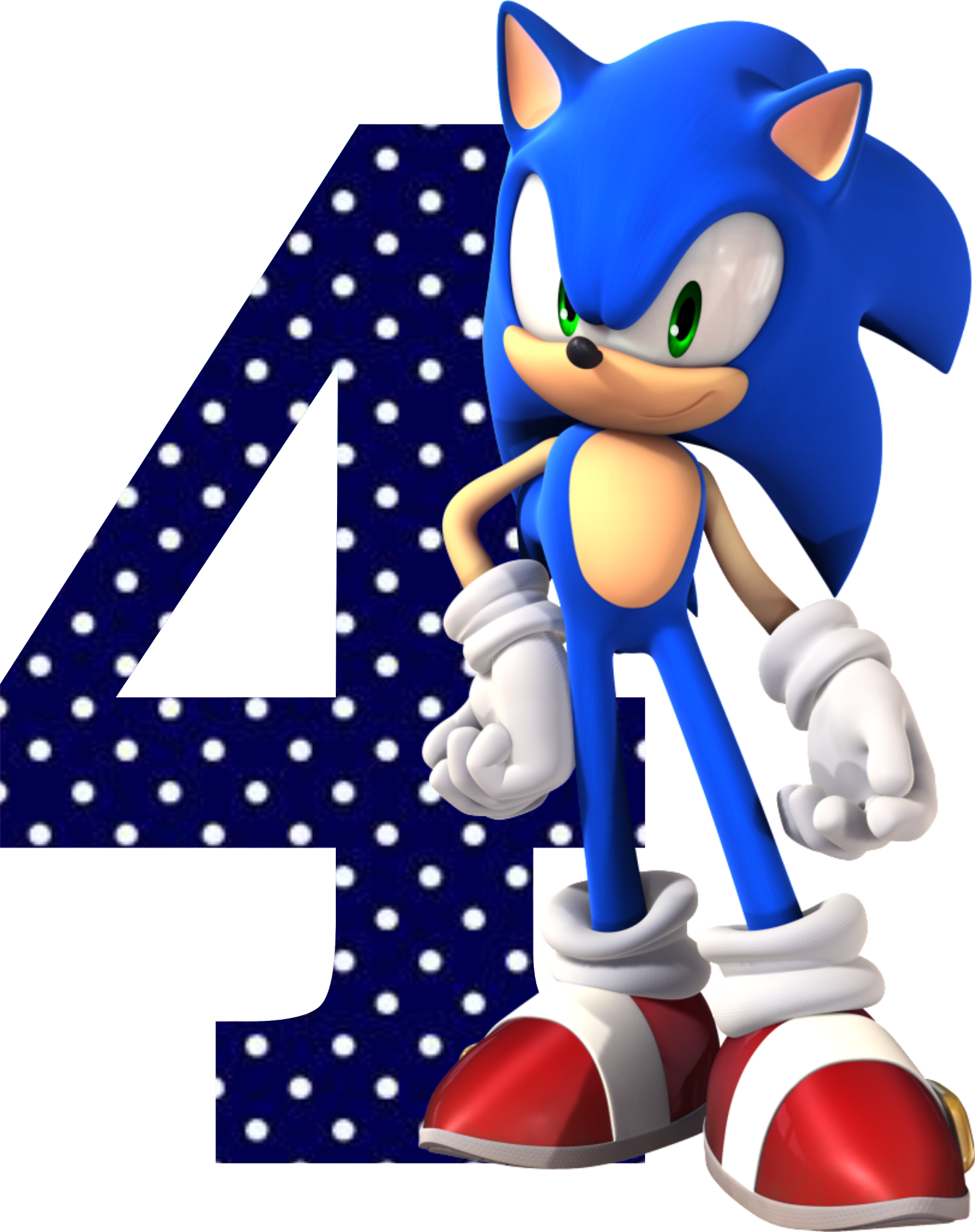 Imágenes Gratis Sonic con Número en Png